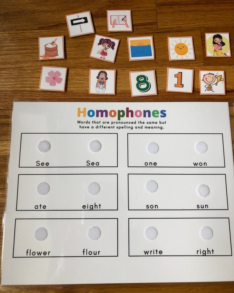 Homophones Practice and Learning , Montessori Learning, Preschool ...