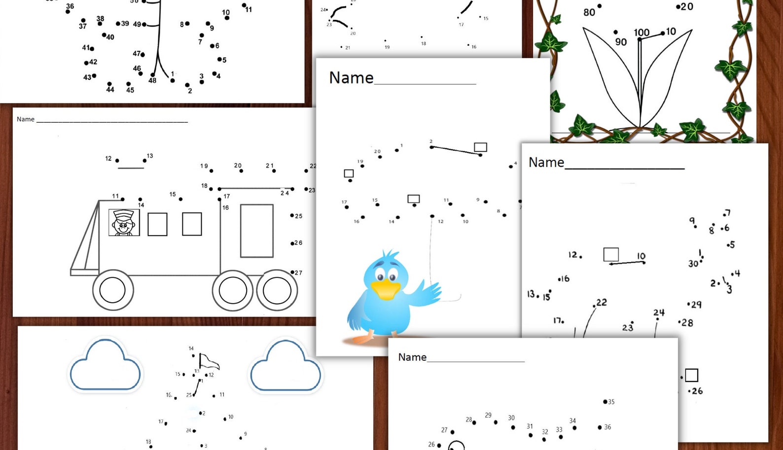 Counting Game, 8 Dot to Dot Worksheets, Practice Counting, Count From ...