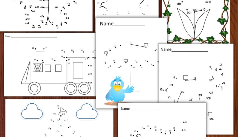 Counting Game, 8 Dot to Dot Worksheets, Practice Counting, Count From ...