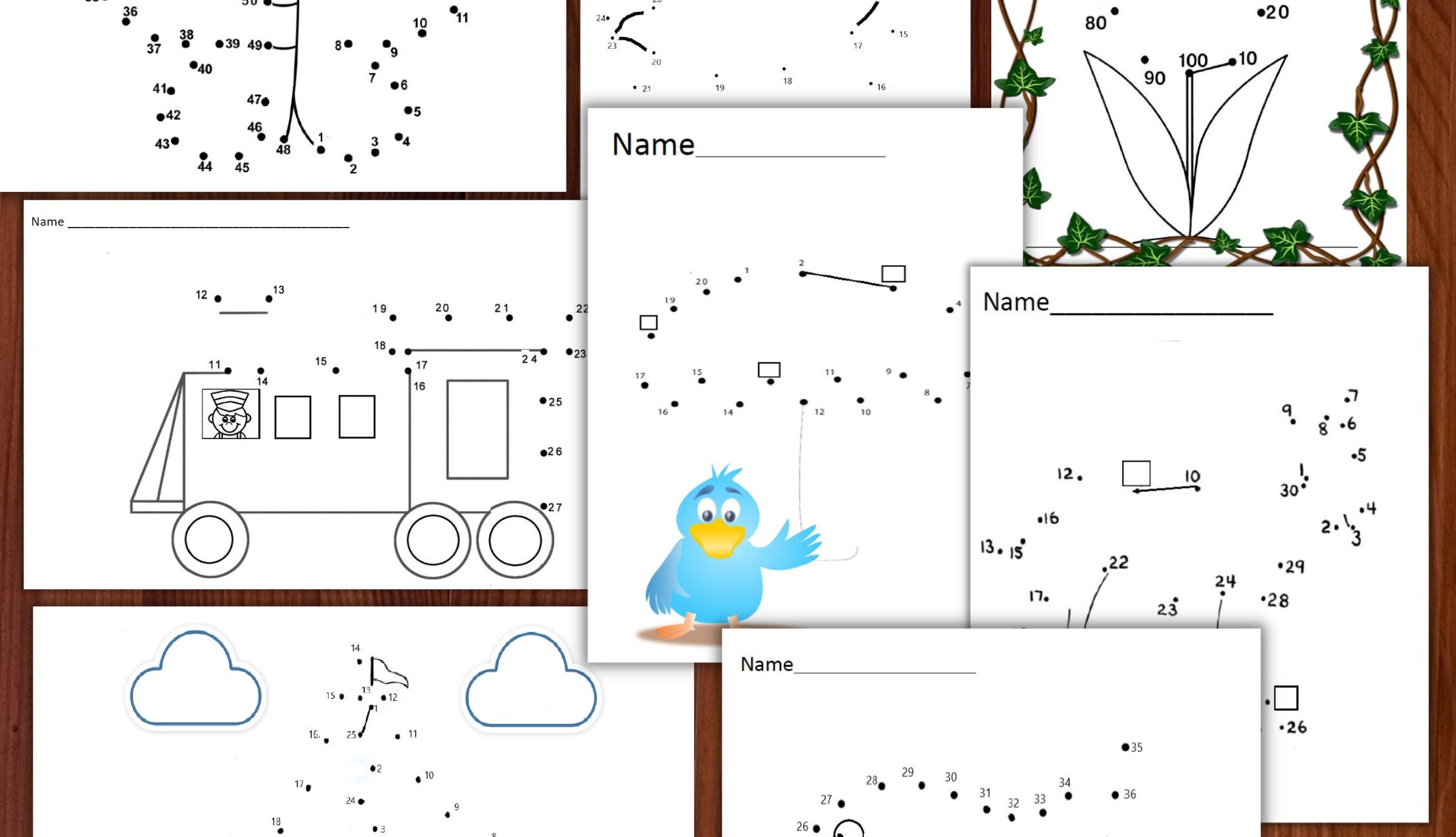 Counting Game, 8 Dot to Dot Worksheets, Practice Counting, Count From ...