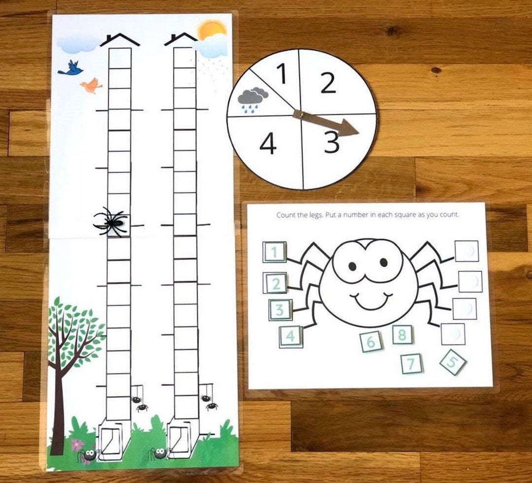 Counting Game, Itsy Bitsy Spider Counting Practice Game Plus Poster ...