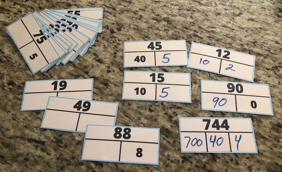 Place Value Cards, Editable 60 Printable Digital Download Flash Cards ...