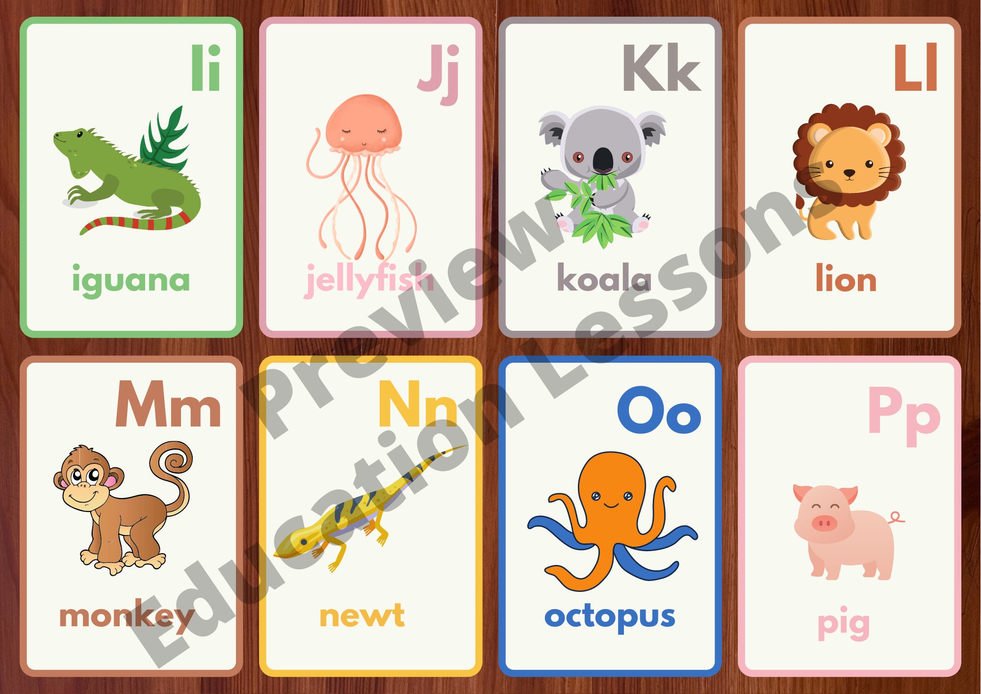 Flash Cards, Animal Alphabet Letter Flash Cards - Etsy