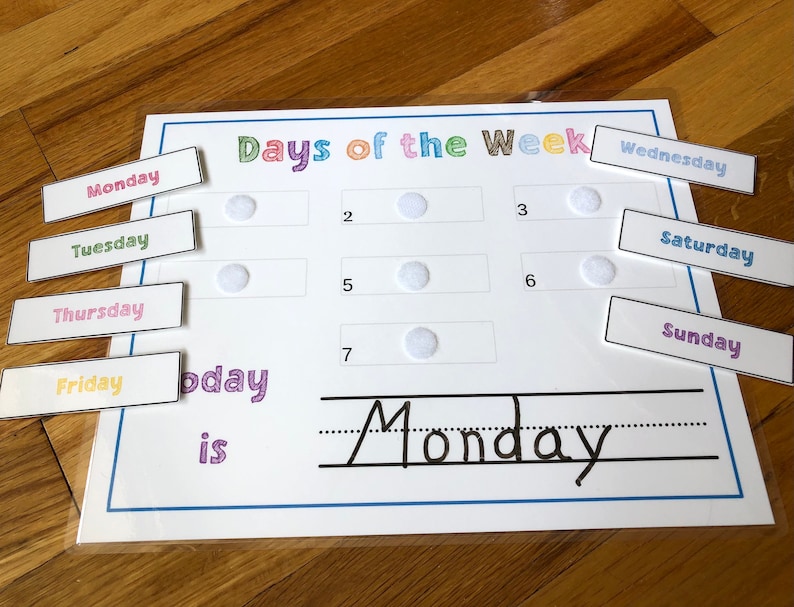 Months & Days of the Week Learning Activity, Homeschool Printable (PDF ...