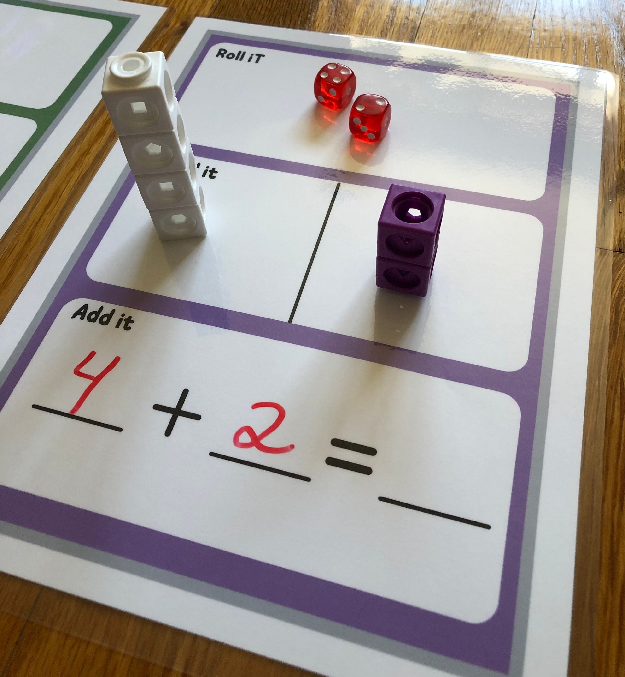 Addition Activity, Subtraction Activity, Math Dice Game Printable ...