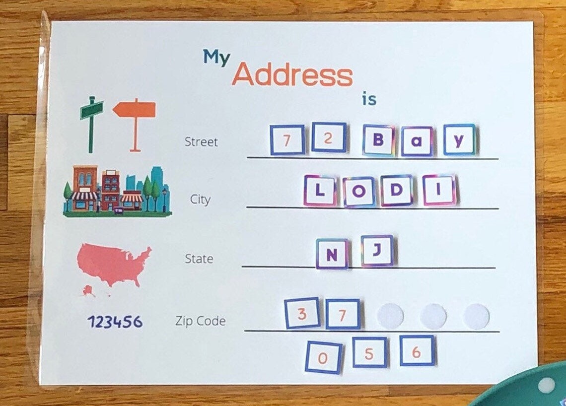 Address Kids Activities, Write It, Build It! Address Practice ...