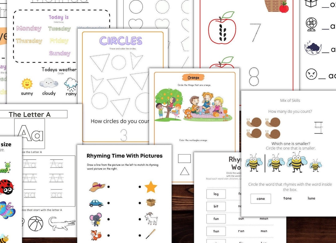54 Page Preschool Busy Book, Kindergarten Workbooks, Printable Workbook ...
