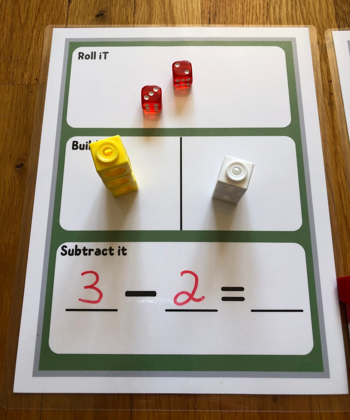 Addition Activity, Subtraction Activity, Math Dice Game Printable ...
