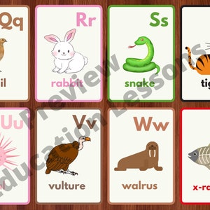 Flash Cards, Animal Alphabet Letter Flash Cards - Etsy