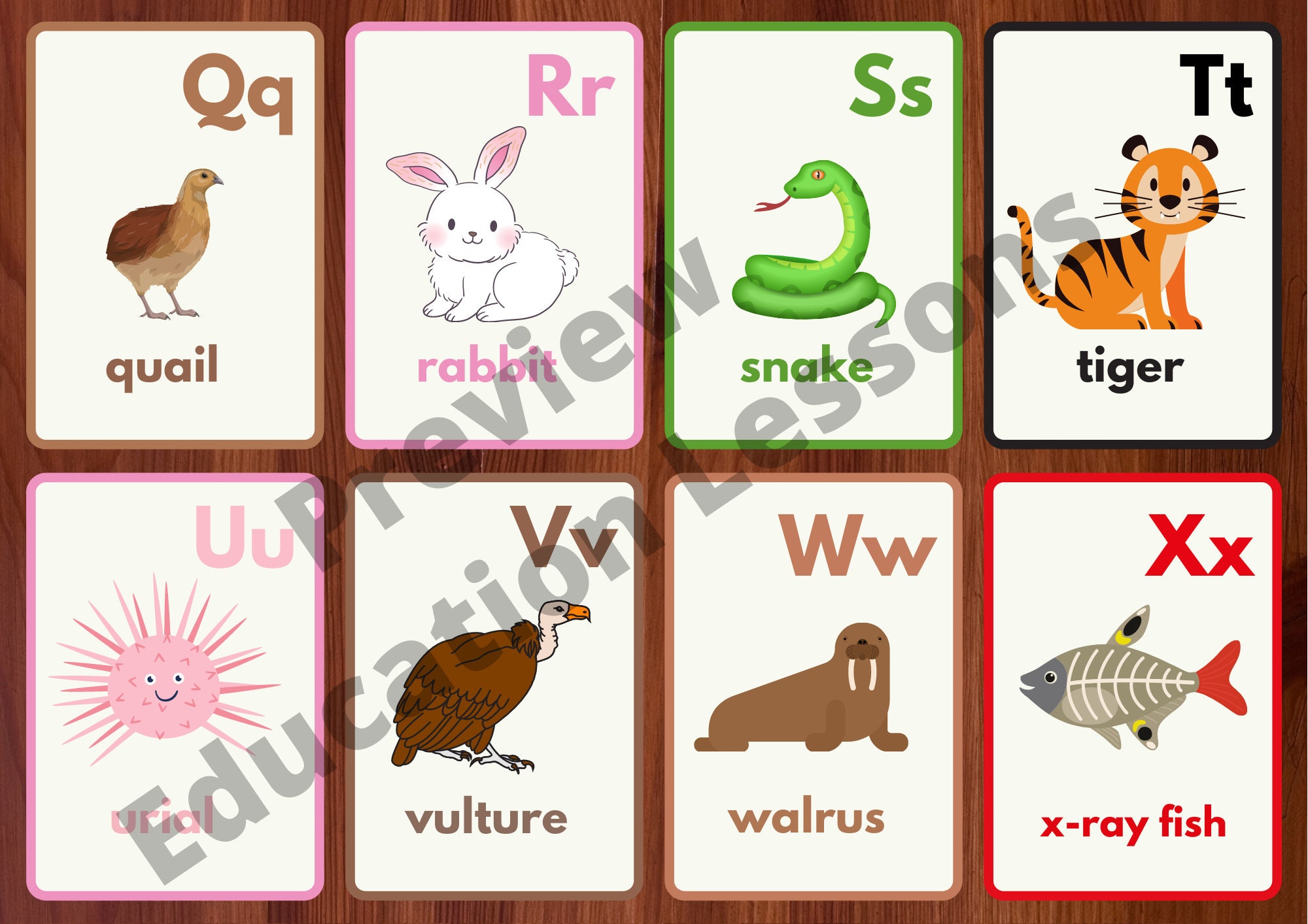 Flash Cards, Animal Alphabet Letter Flash Cards - Etsy