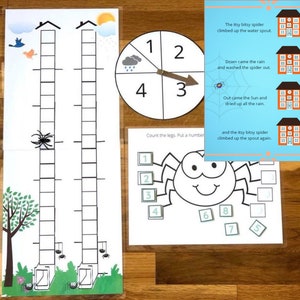 Counting Game, Itsy Bitsy Spider Counting Practice Game Plus Poster ...