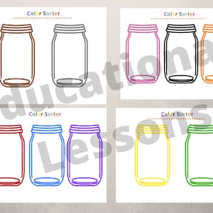 Color Sorting Jars,10 Color Matching Jars Color Activity, Learning ...