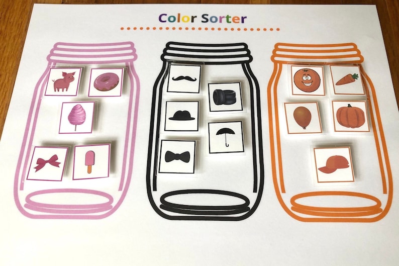 Color Sorting Jars,10 Color Matching Jars Color Activity, Learning ...