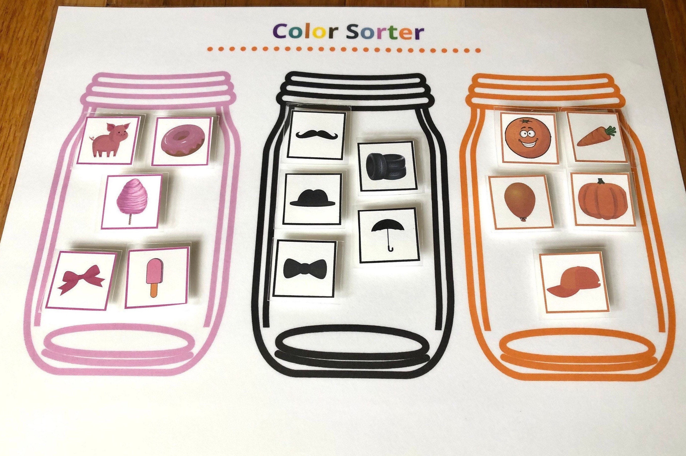 Color Sorting Jars,10 Color Matching Jars Color Activity, Learning ...