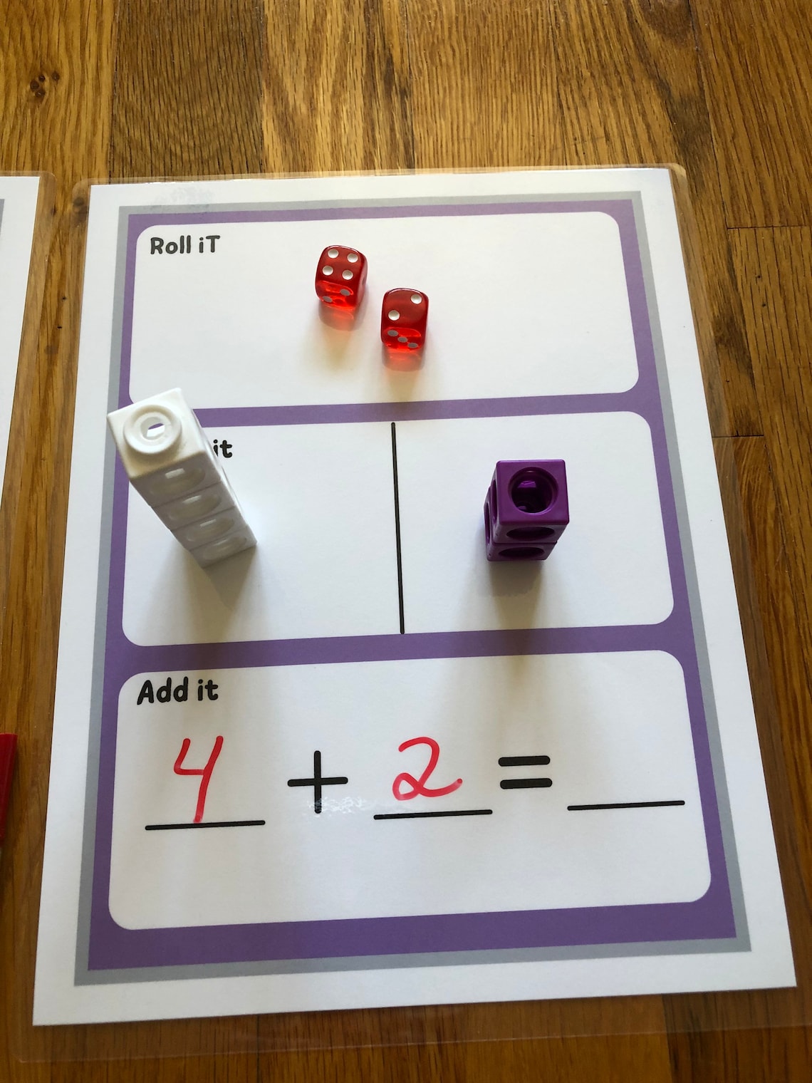 Addition Activity, Subtraction Activity, Math Dice Game Printable ...
