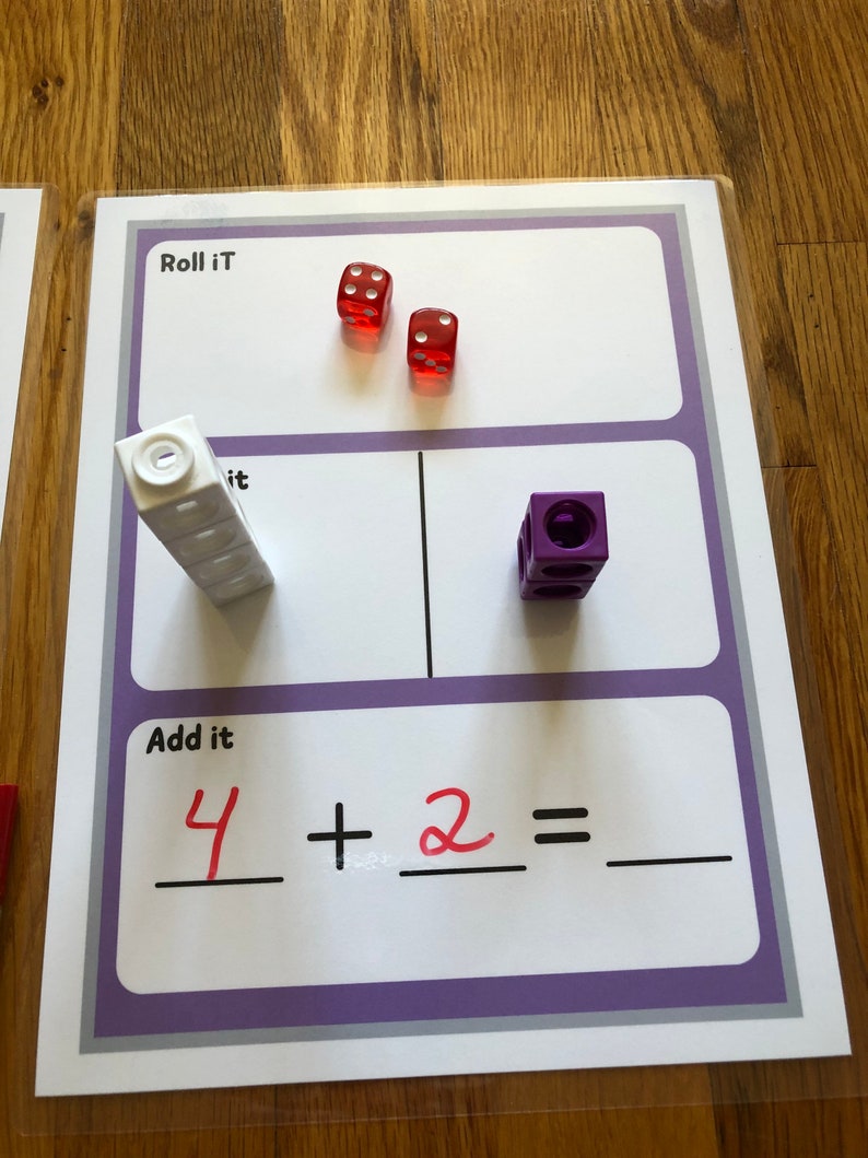 Addition Activity, Subtraction Activity, Math Dice Game Printable ...