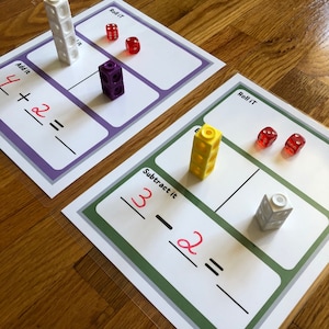 Addition Activity, Subtraction Activity, Math Dice Game Printable ...