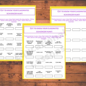 First Day of School, Scavenger Hunt, Ice Breaker, Get to Know You ...