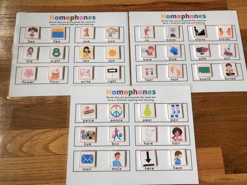 Homophones Practice and Learning , Montessori Learning, Preschool ...