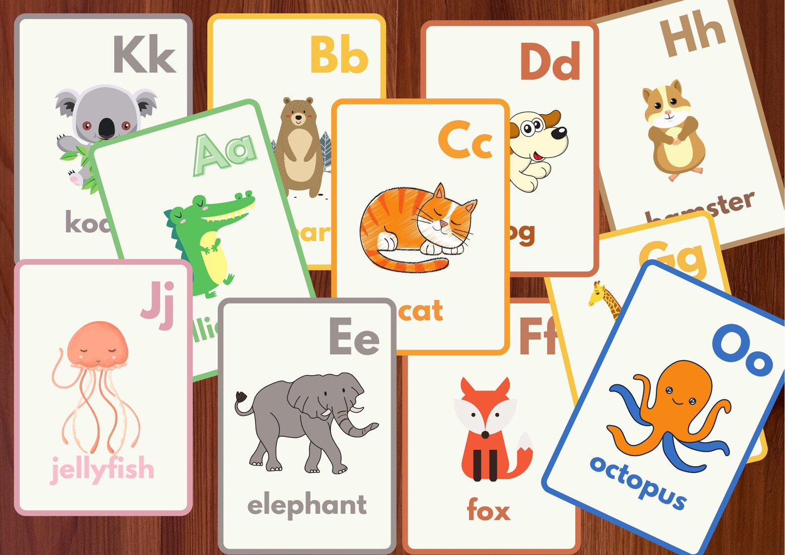 Flash Cards, Animal Alphabet Letter Flash Cards - Etsy