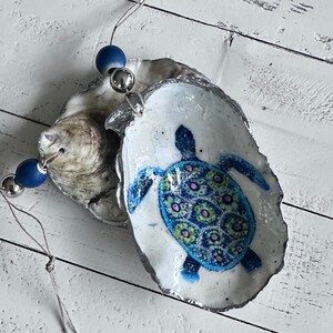 Sea Creatures Oyster Keepsake Ornament, Decoupage Oyster Shell Art ...