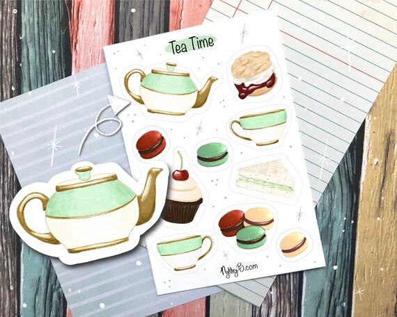 Tea Time Sticker Sheet - Etsy