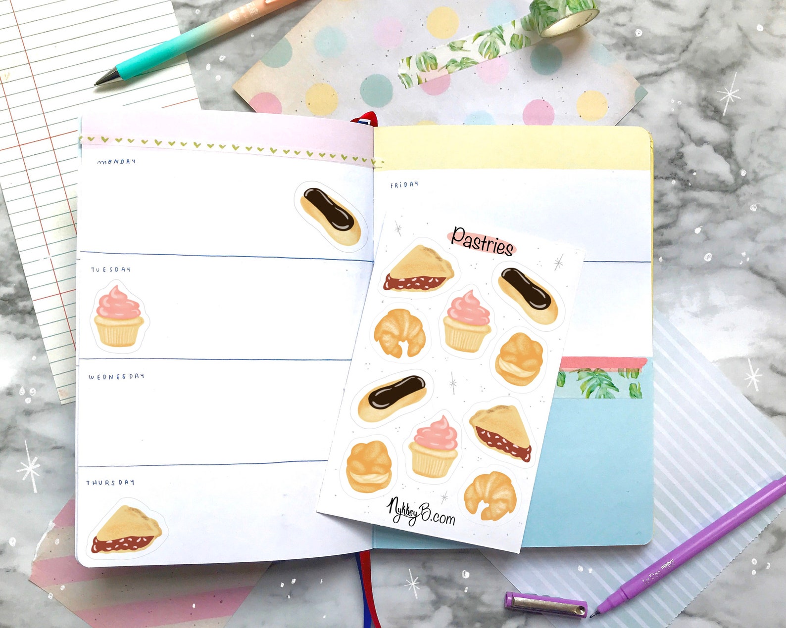 Pastries Sticker Sheet - Etsy
