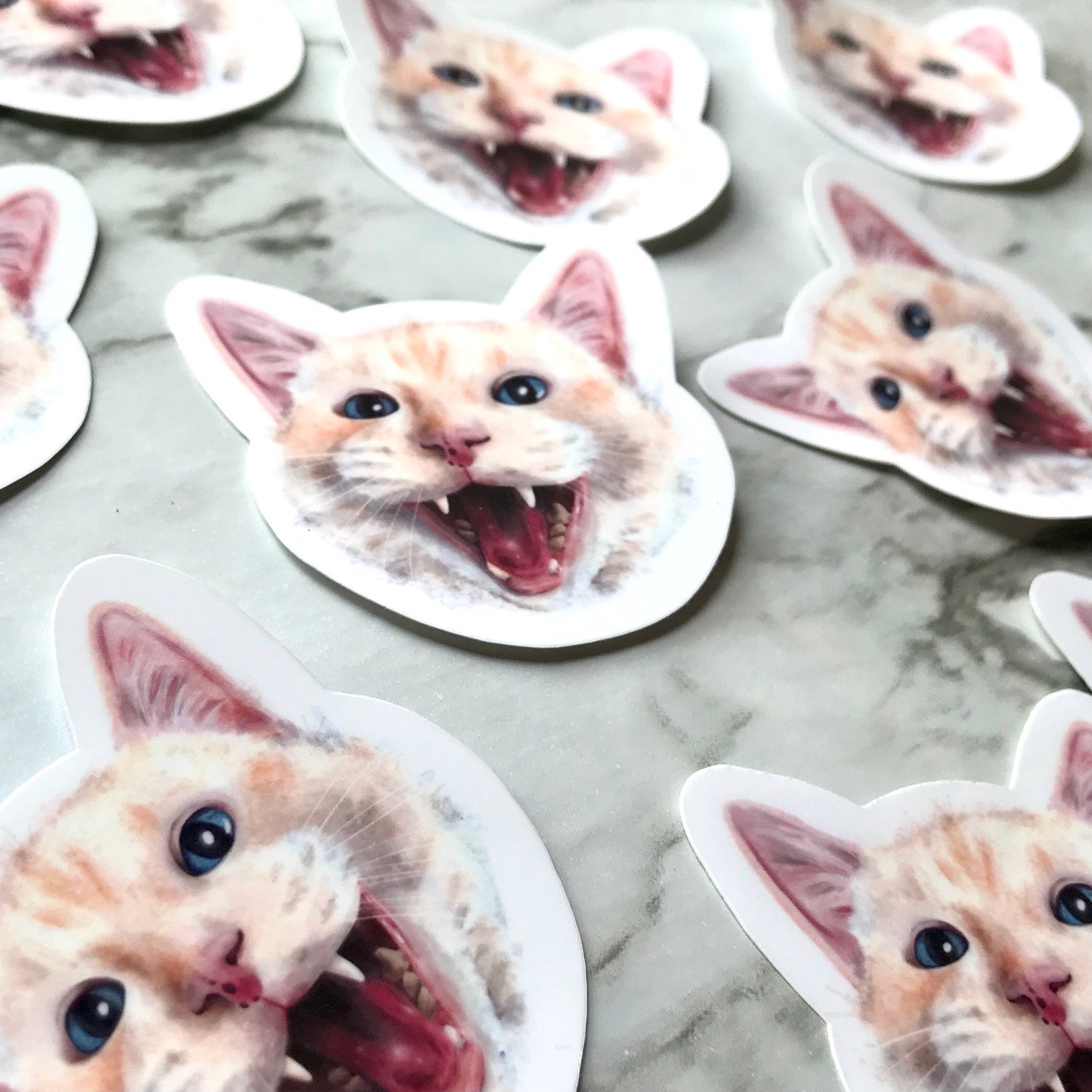 Ham Cat Illustrated Vinyl Sticker - Etsy UK