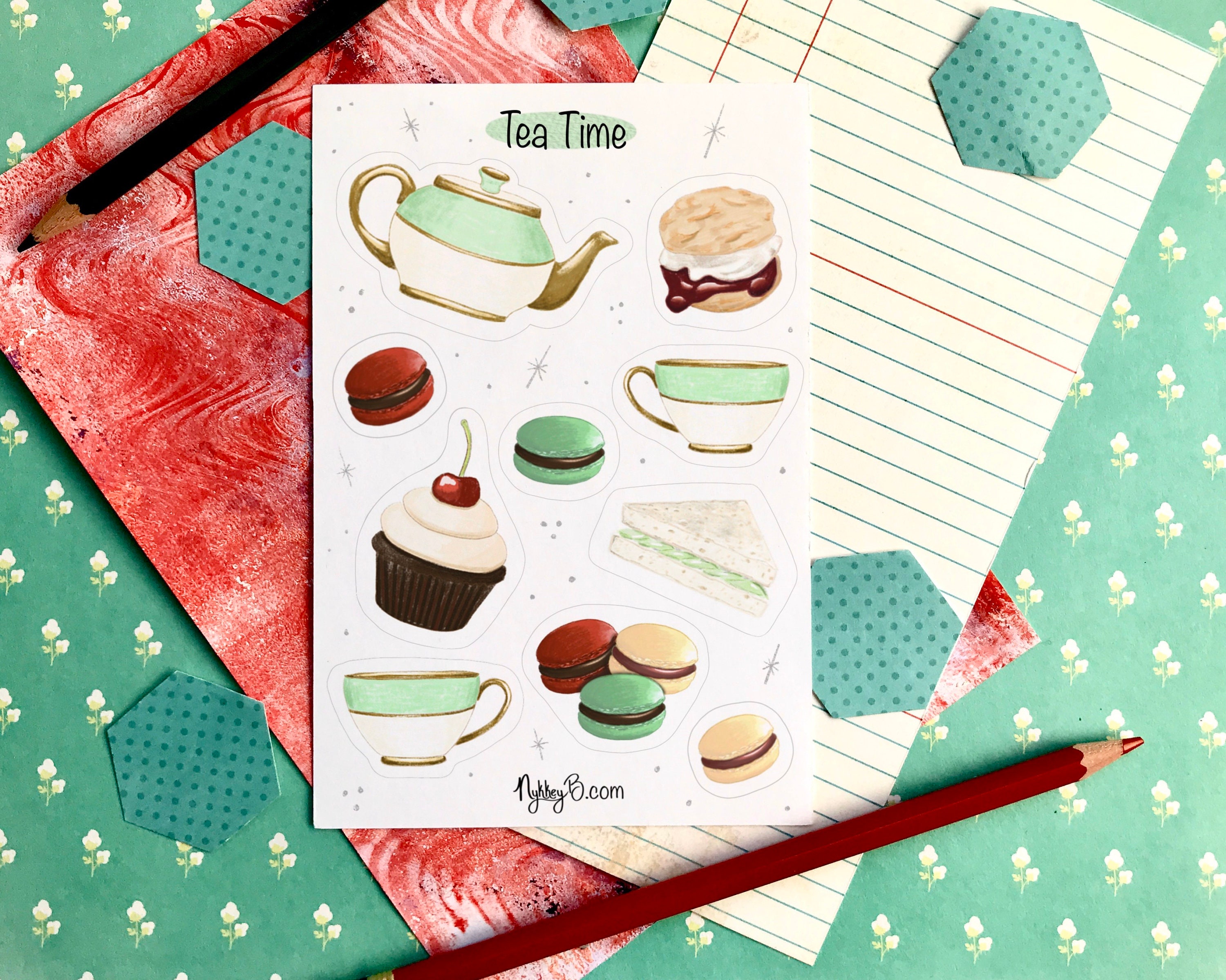 Tea Time Sticker Sheet - Etsy