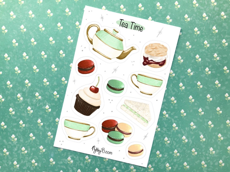 Tea Time Sticker Sheet - Etsy