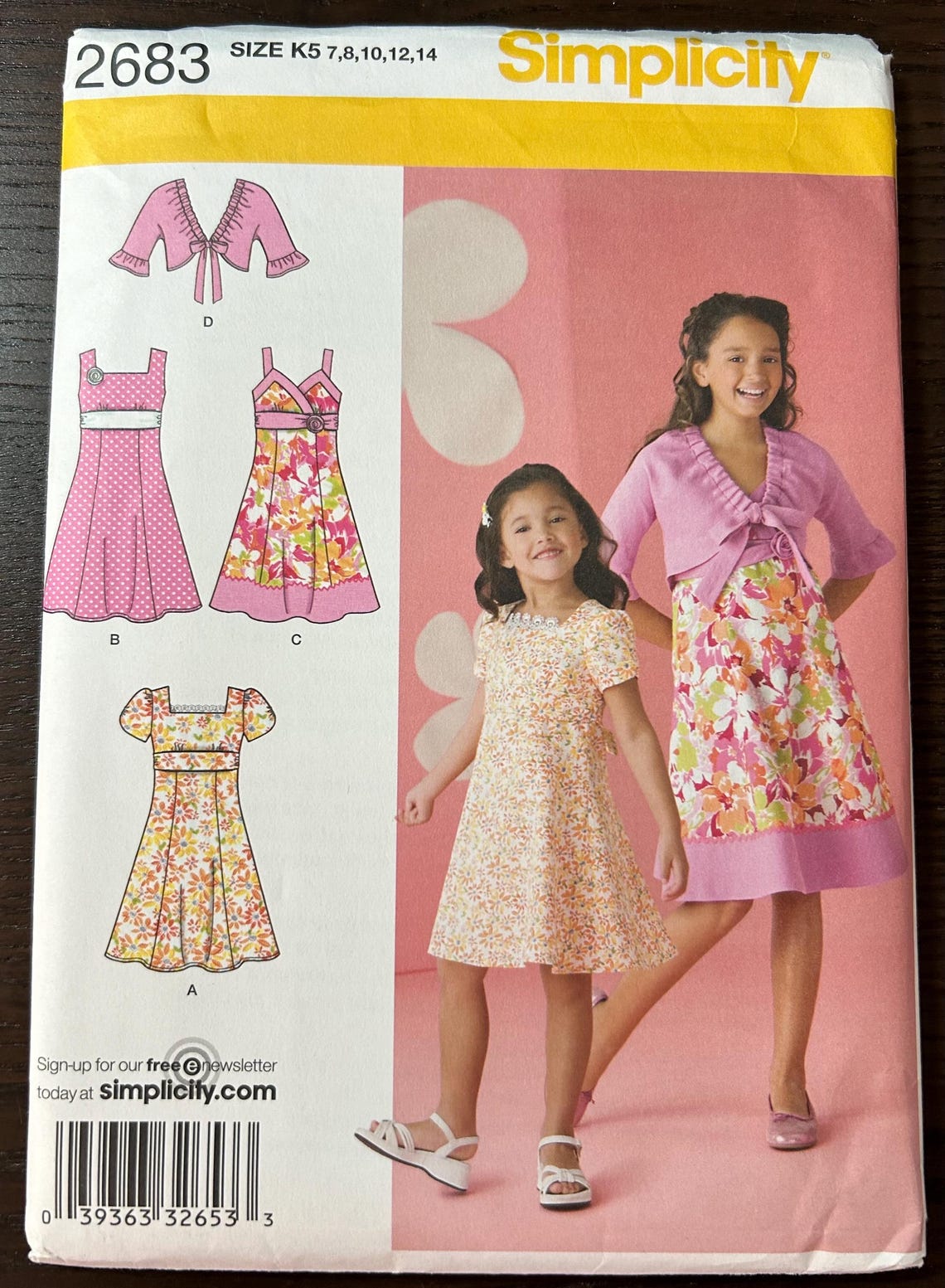 Simplicity Girls Dress and Half Jacket to Sew. K5 Size 7-14 Unused ...