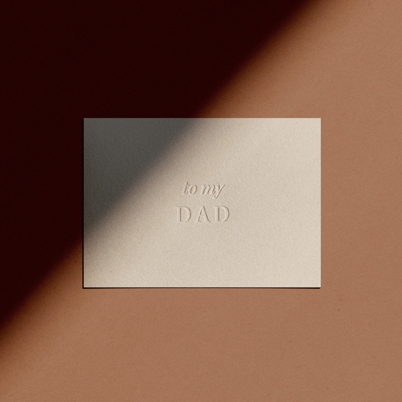 To My DAD Card | Letterpressed | Minimal | Simple | Classy | Modern - Etsy
