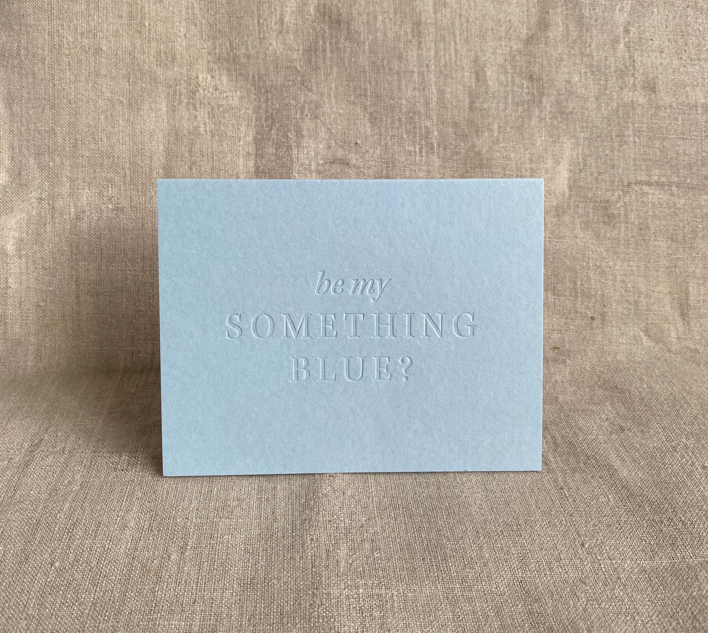 Be My SOMETHING BLUE? Proposal Card | Letterpressed | Minimal | Simple ...