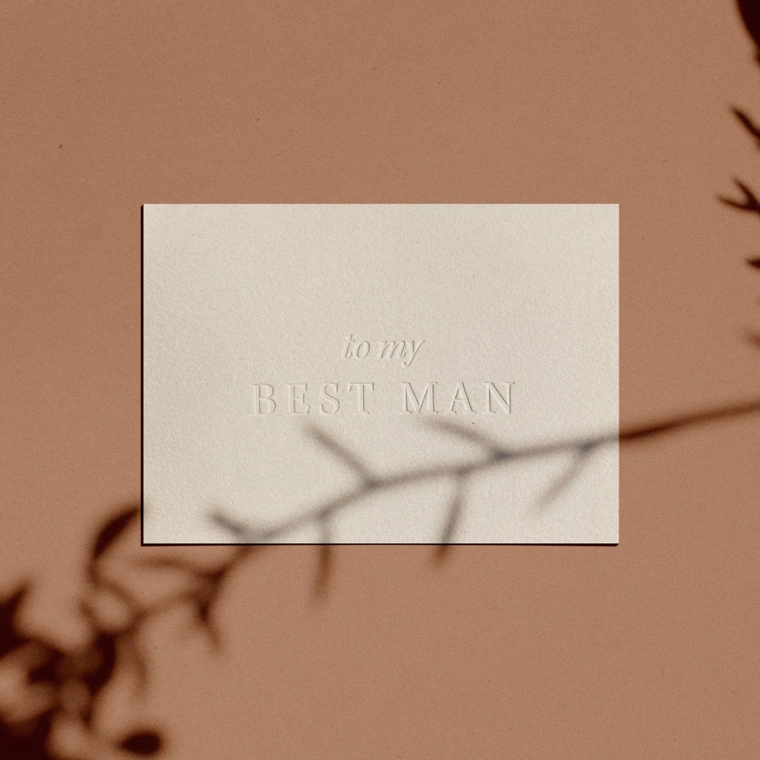 To My BEST MAN Card | Letterpressed | Minimal | Simple | Classy ...