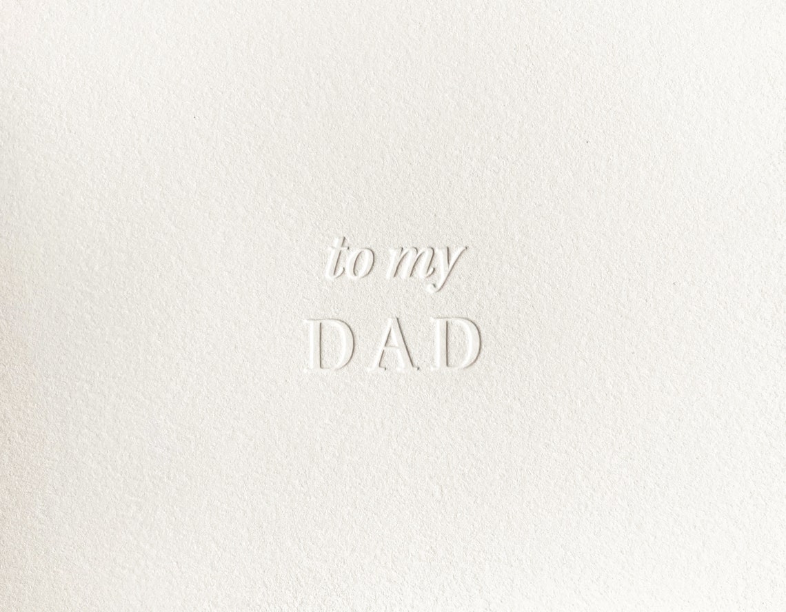 To My DAD Card | Letterpressed | Minimal | Simple | Classy | Modern - Etsy