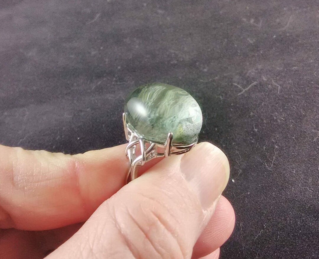 Green Phantom Quartz Ring - Etsy