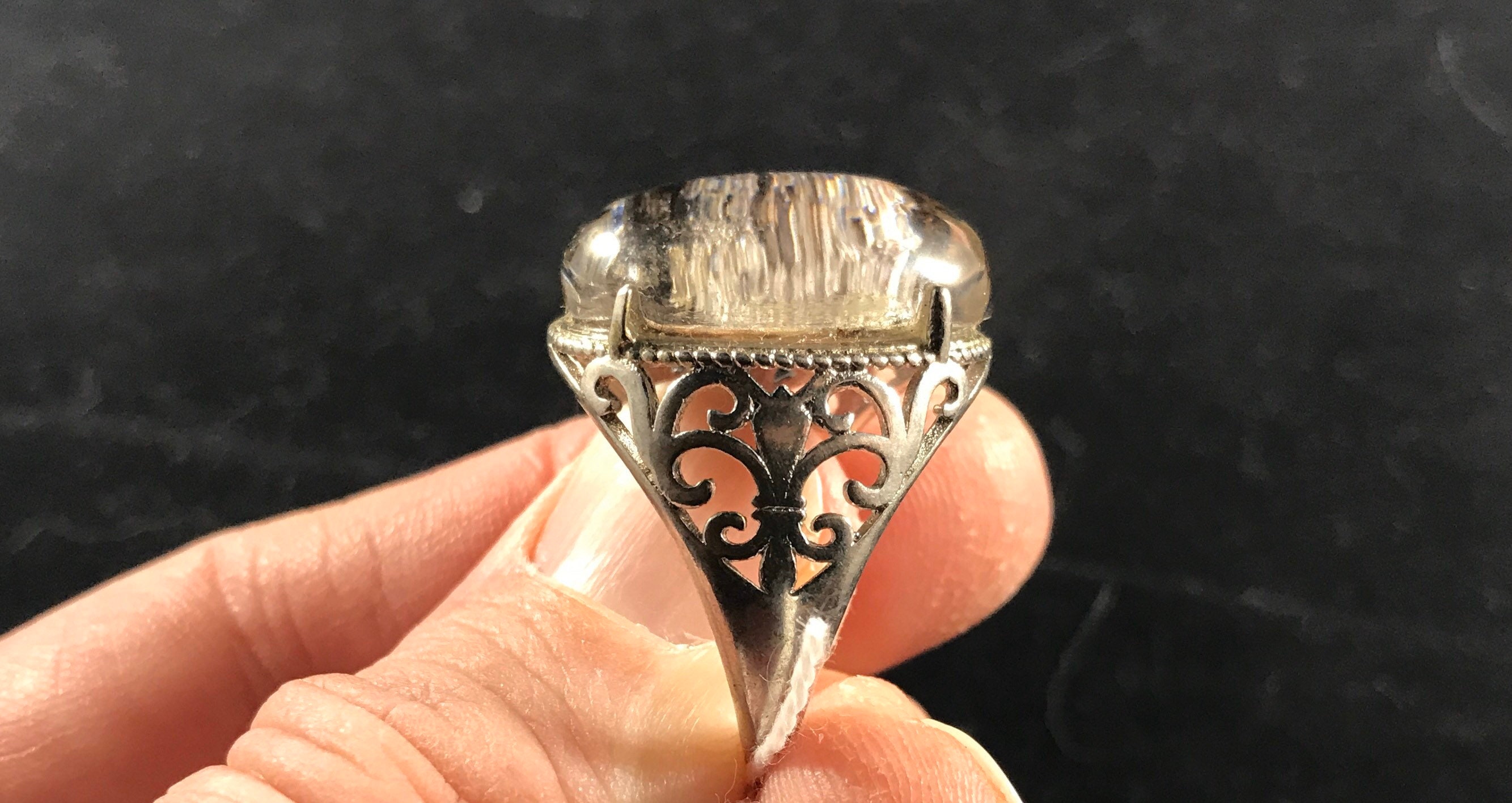 Colorful Phantom Quartz 17x22mm Ring - Etsy UK