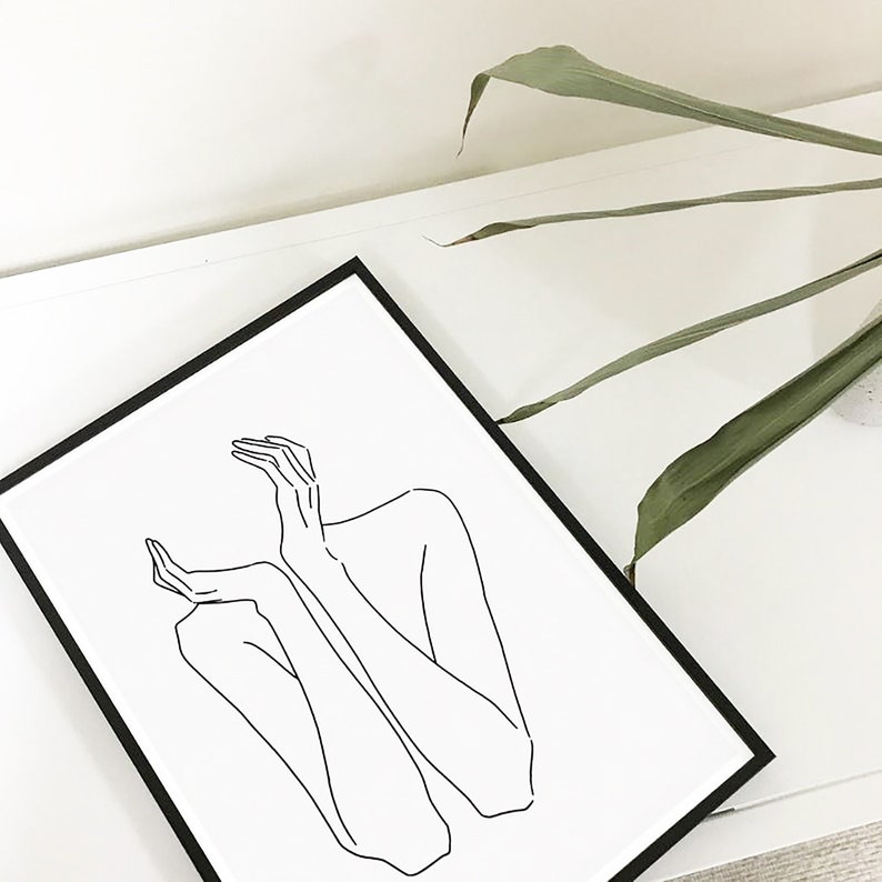 Sketch 29 LINE ART PRINT Minimalist Line Art Woman Body Lines Self ...