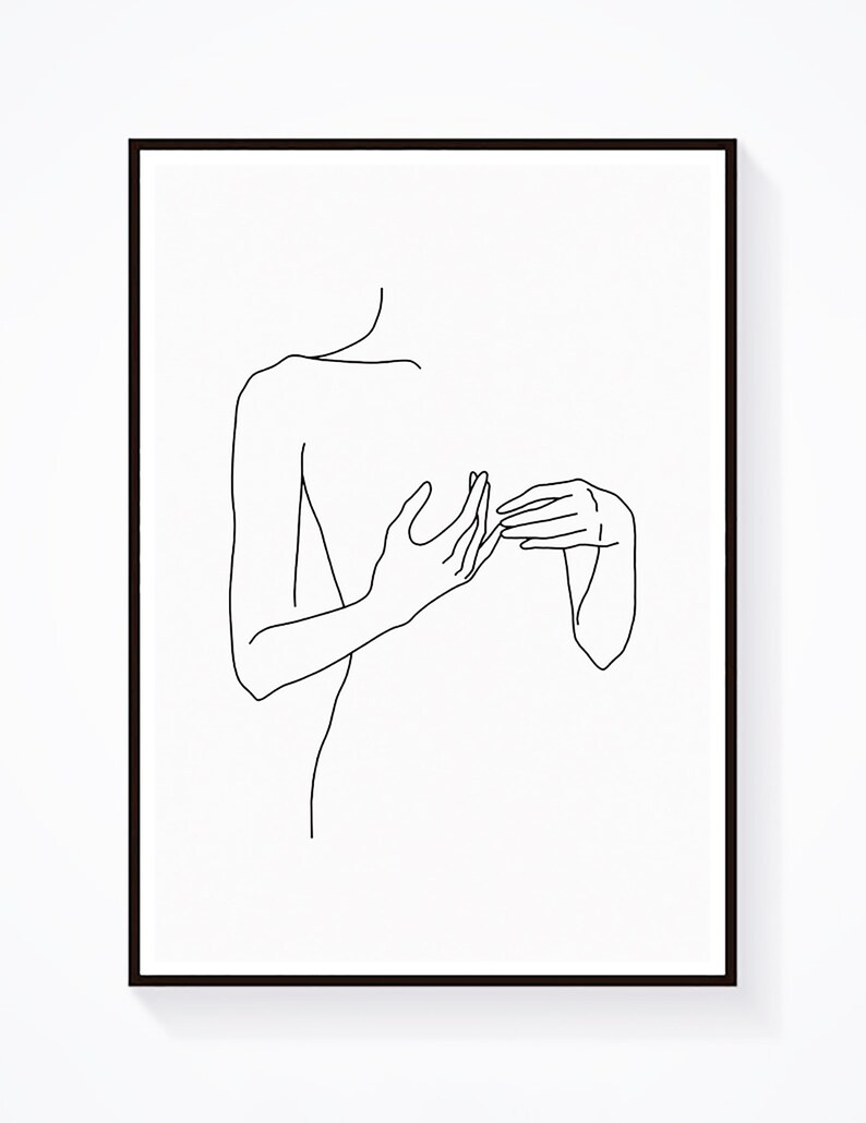 Sketch 46 LINE ART PRINT Minimalist Line Art Woman Print | Etsy