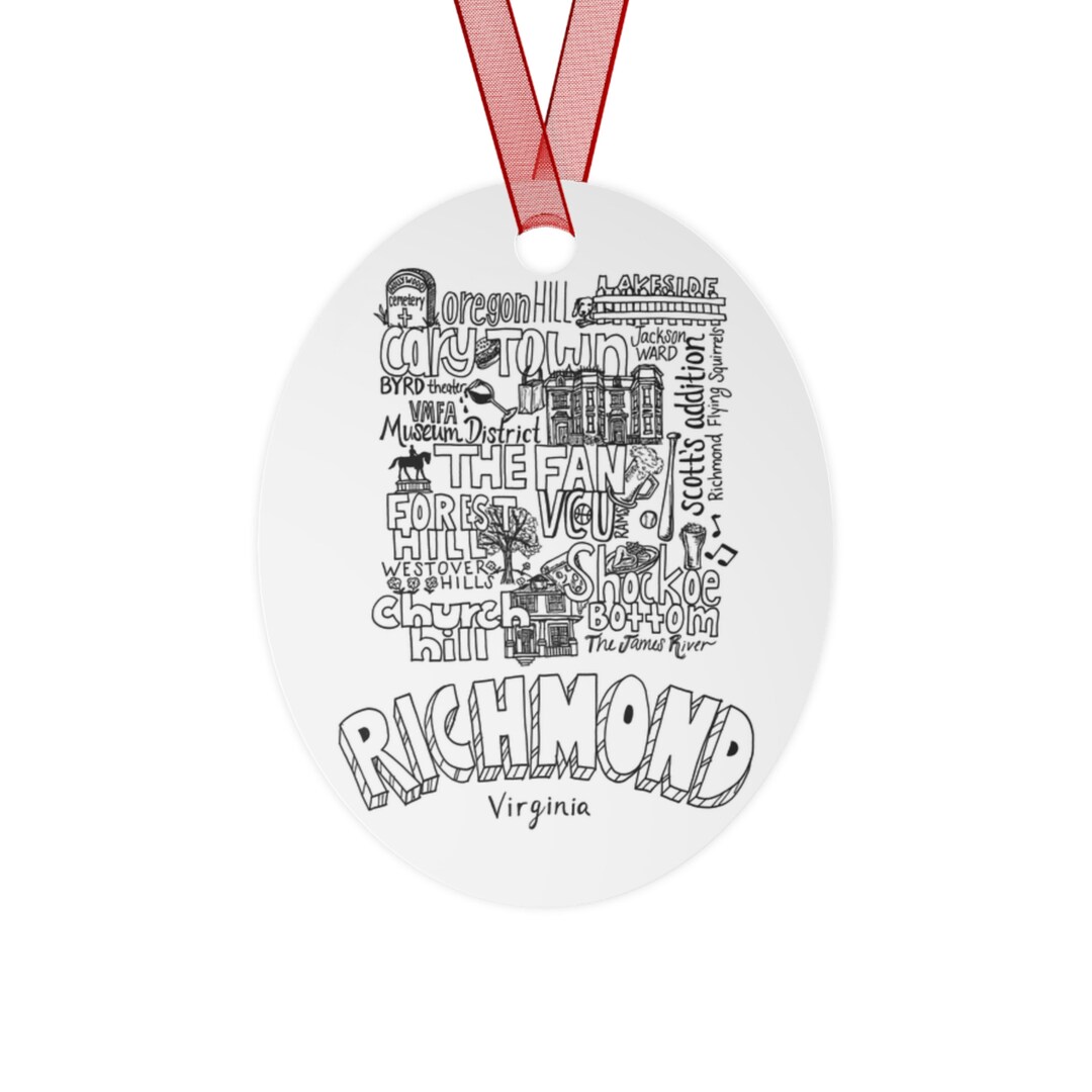 RVA Neighborhoods Metal Ornament - Etsy