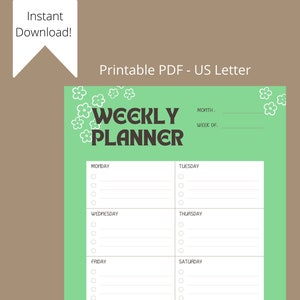 Weekly Planner Printable, Groovy Weekly Calendar, Digital Calendar - Etsy