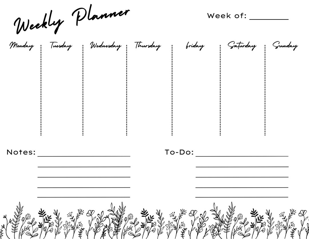 Weekly Planner Printable | Weekly Planner | Digital Weekly Planner ...