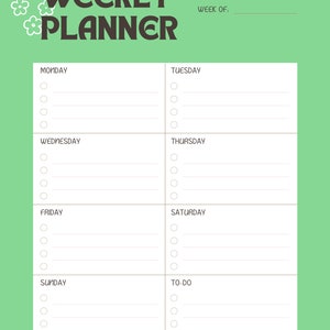 Weekly Planner Printable, Groovy Weekly Calendar, Digital Calendar - Etsy