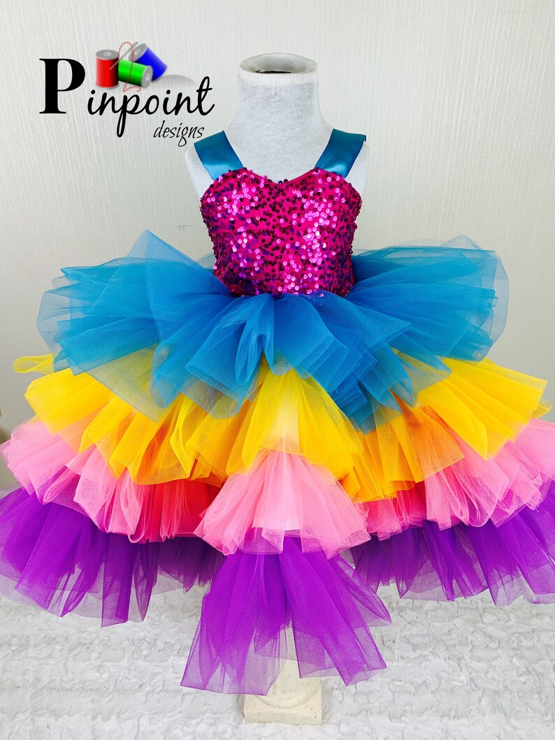 Rainbow Pageant Dress Pageant Dress High and Low Dress - Etsy