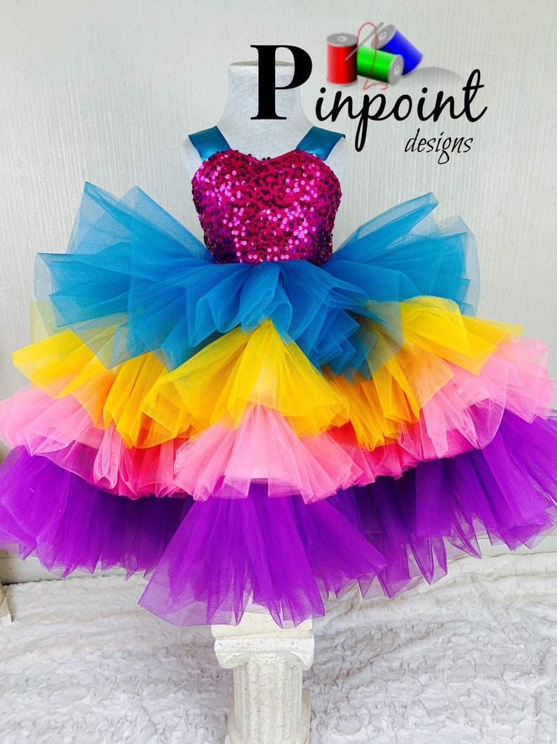 Rainbow Pageant Dress Pageant Dress High and Low Dress - Etsy