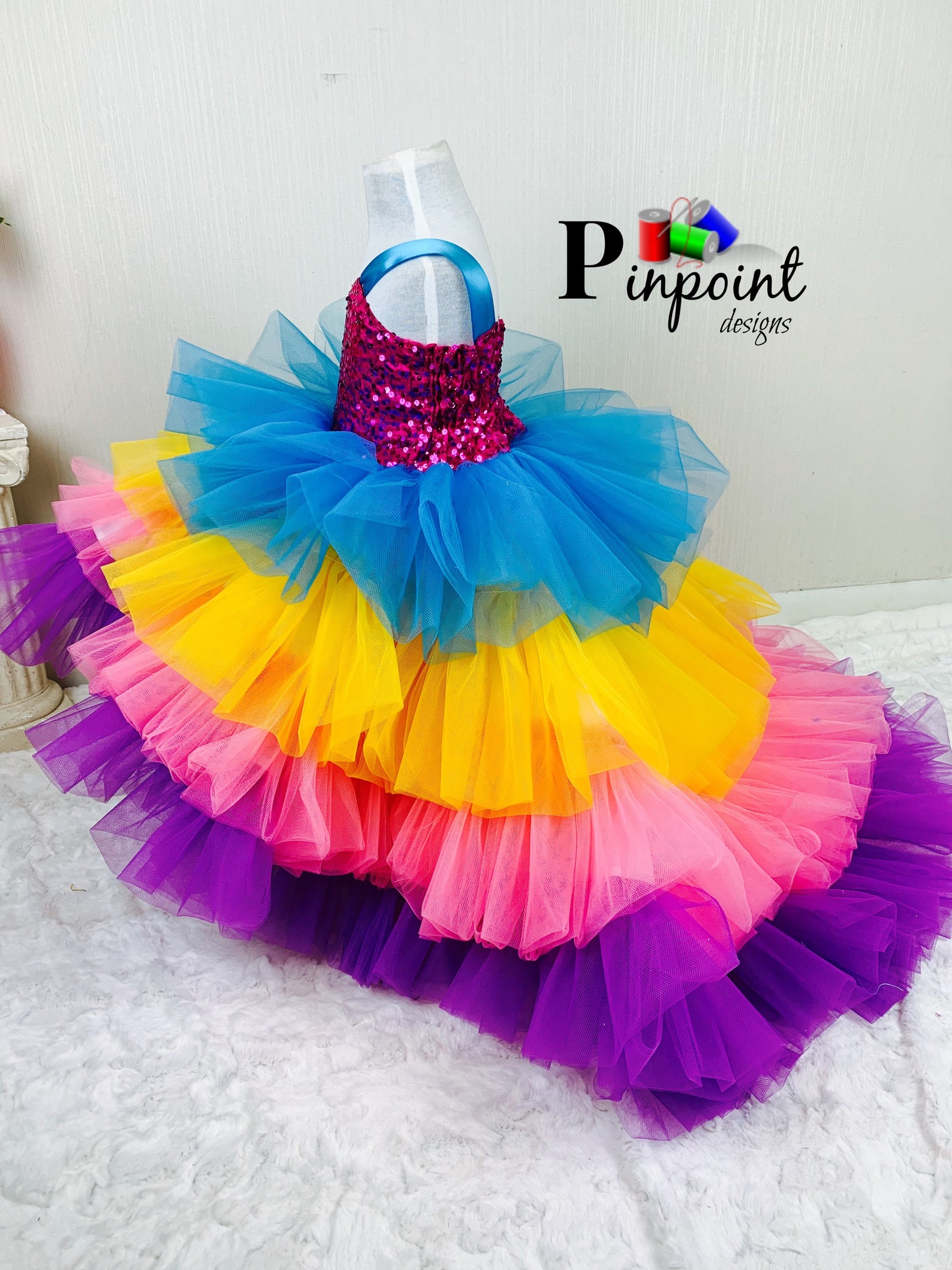 Rainbow Pageant Dress Pageant Dress High and Low Dress - Etsy