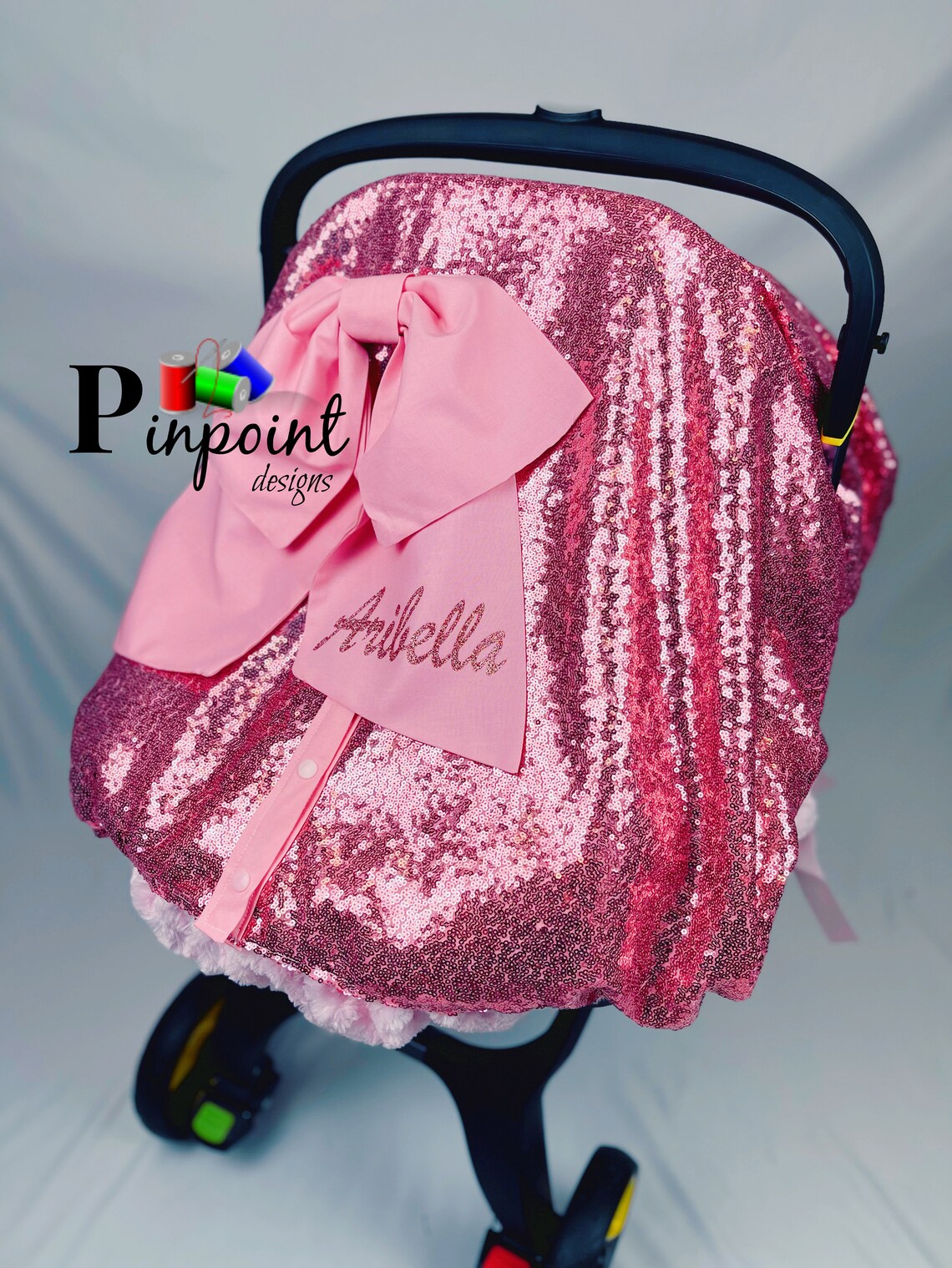 Pink Sequin Canopy, Sequin Canopy, Set Car Seat Cover, Sparkly Canopy ...