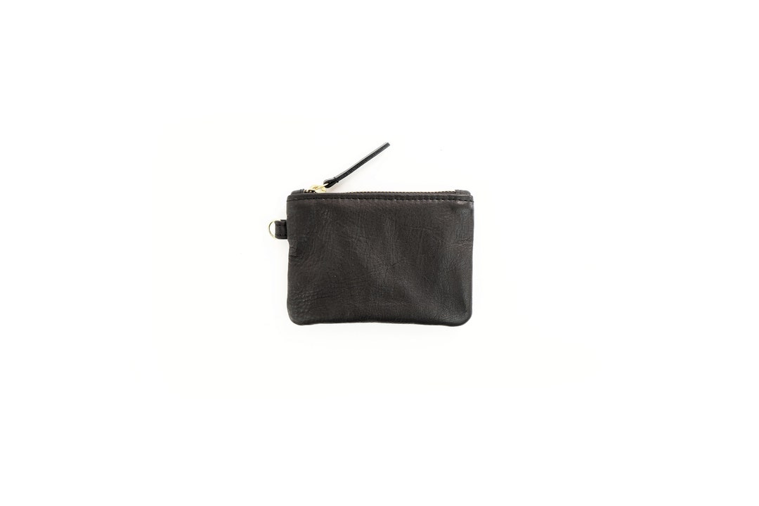 Black Leather Coin Pouch | Coin Bag | Leather Wallet | Leather Coin ...