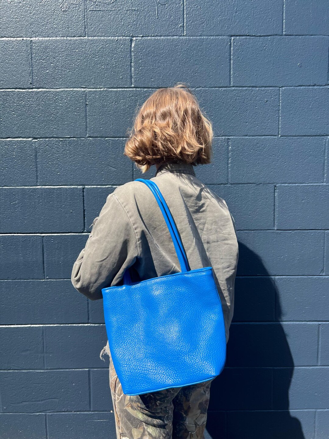 Lapis Leather Tiny Tote - Etsy