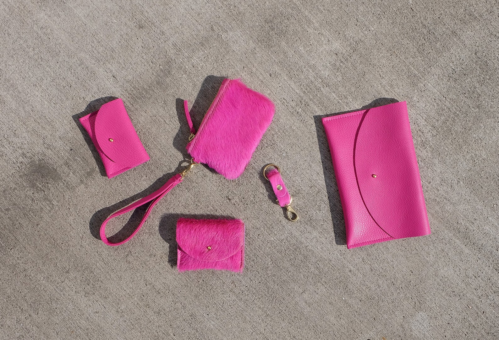 Pink Cowhide Coin Pouch Coin Bag Coin Wallet Fur Wallet | Etsy